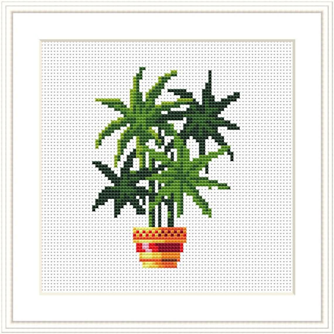 Plant Cross Stitch Pattern PDF Botanical Counted Cross Stitch | Etsy