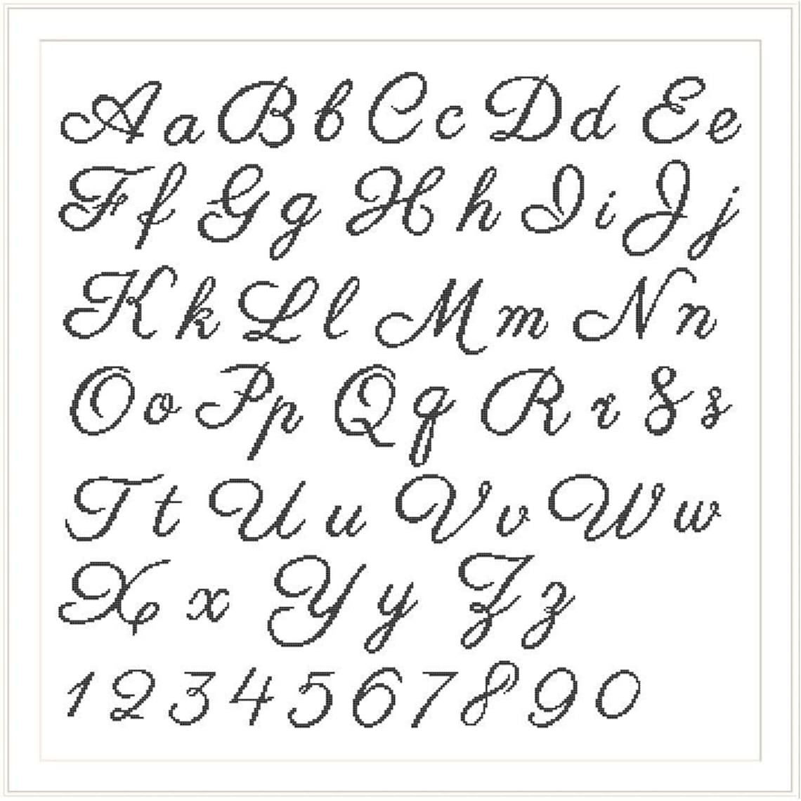 Cross Stitch Letters, Cross Stitch Alphabet Pattern, Calligraphy Font ...