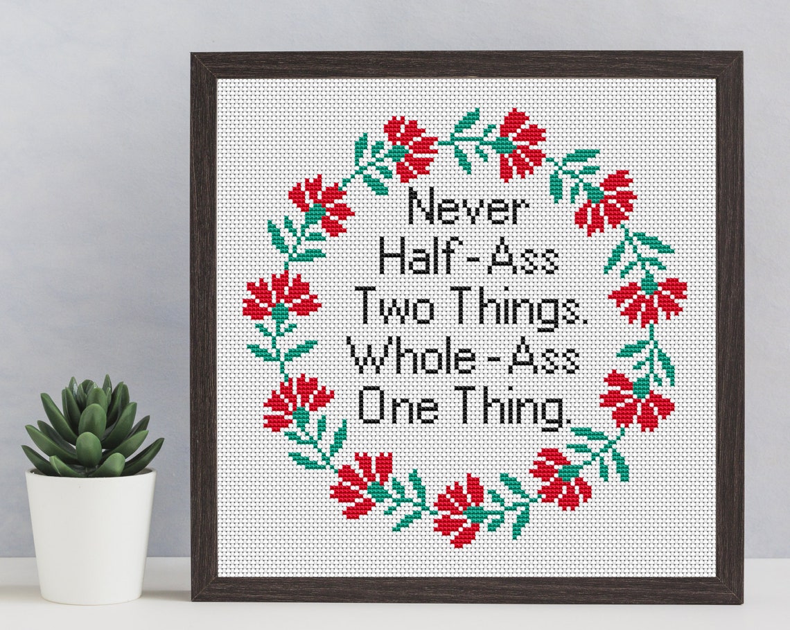 Subversive Cross Stitch Pattern Funny Text Cross Stitch Ron - Etsy