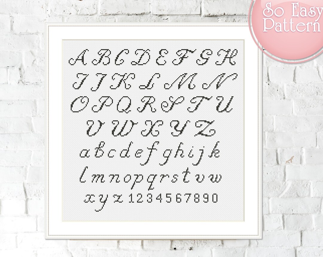 Cross Stitch Letters, Cross Stitch Alphabet Pattern, Calligraphy Font ...