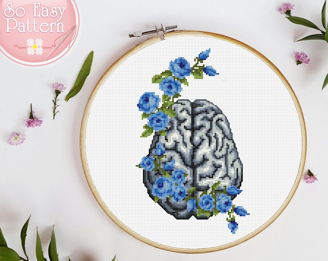 Anatomical Brain Cross Stitch Pattern, Cross Stitch Pattern Pdf ...