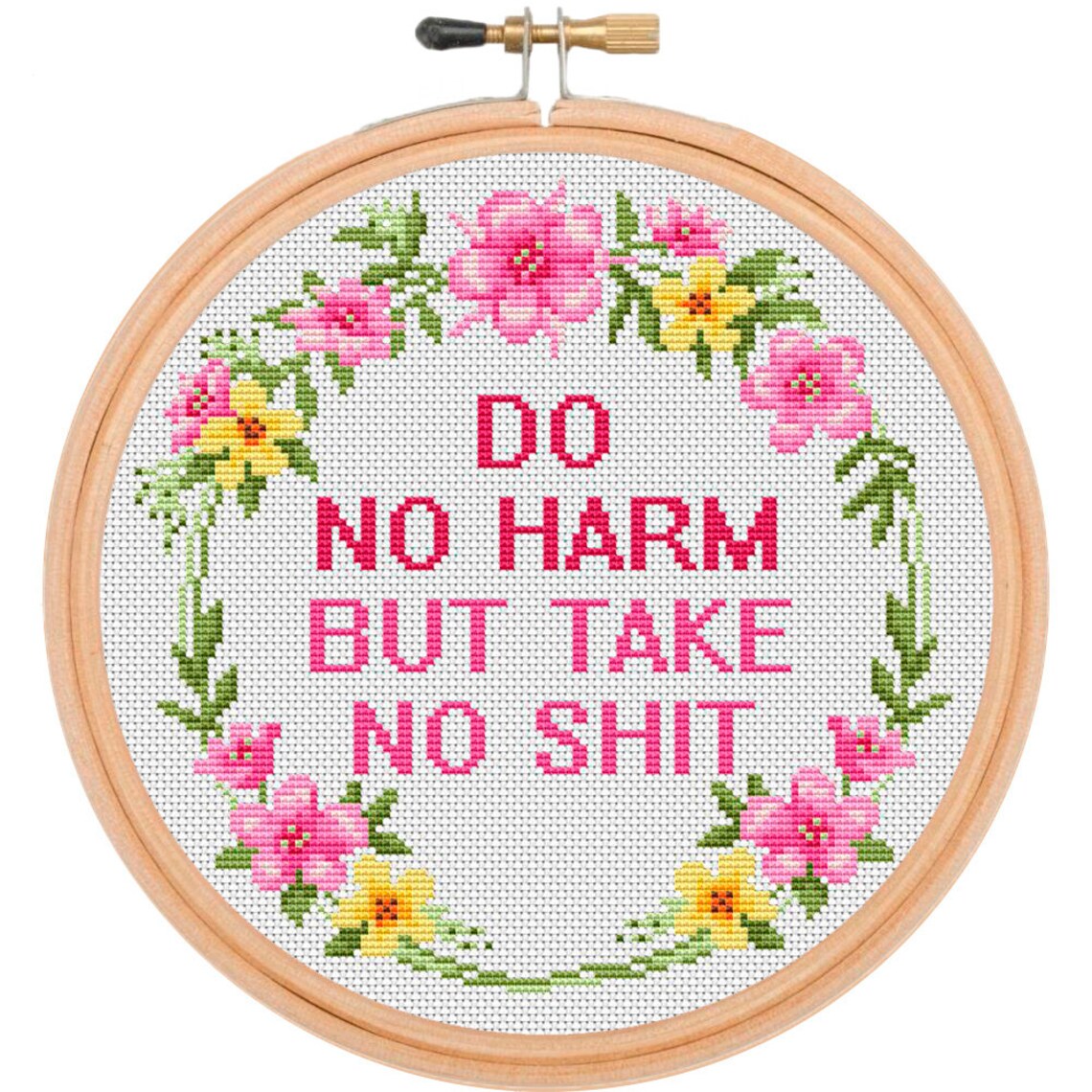 Do No Harm but Take No Shit Quote Cross Stitch PDF Pattern Subversive ...