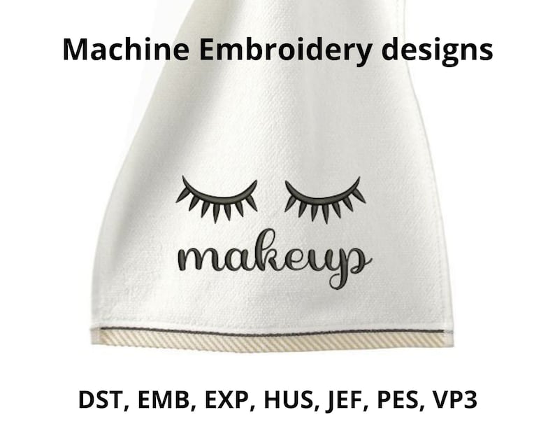 Makeup Embroidery Design, Make up Eyelashes Machine Embroidery Designs ...