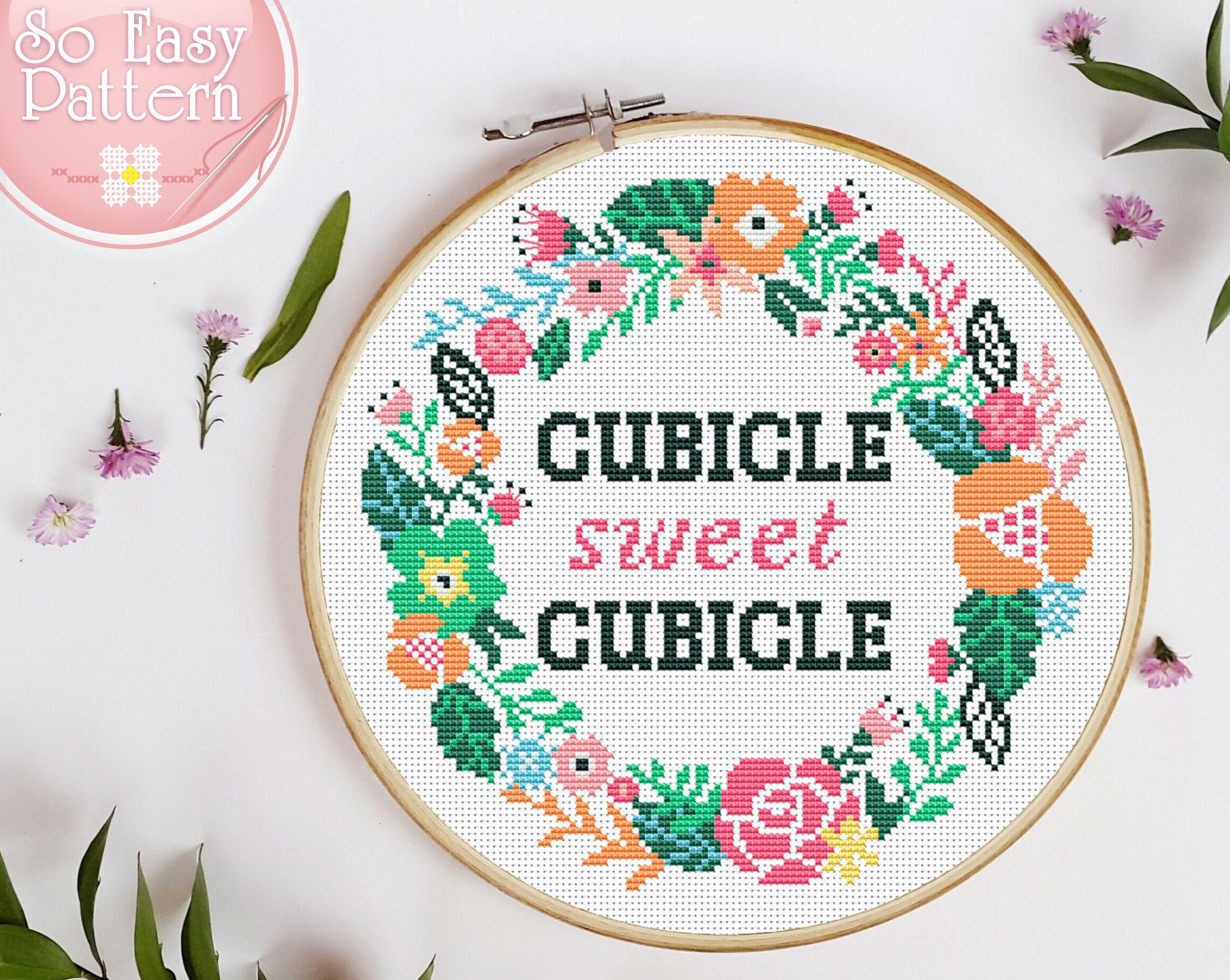 Subversive Cross Stitch Pattern Cubicle Sweet Cubicle Funny - Etsy