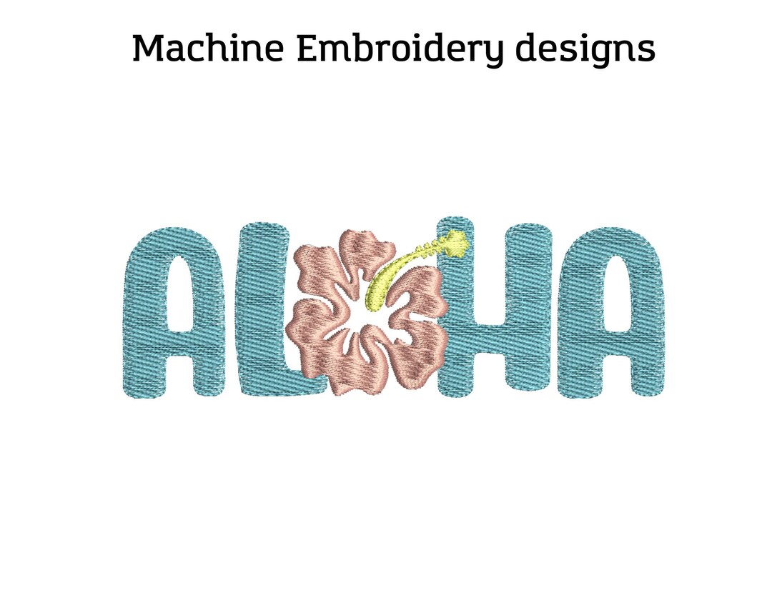 Aloha Embroidery Design, Machine Embroidery Files, Summer Embroidery ...