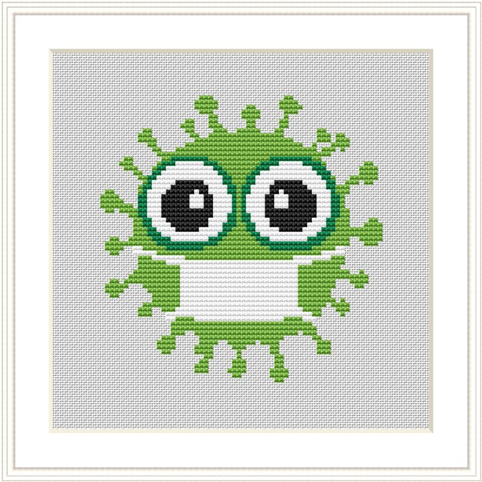 Virus Cross Stitch Pattern PDF Begginer Cross Stitch Cell - Etsy