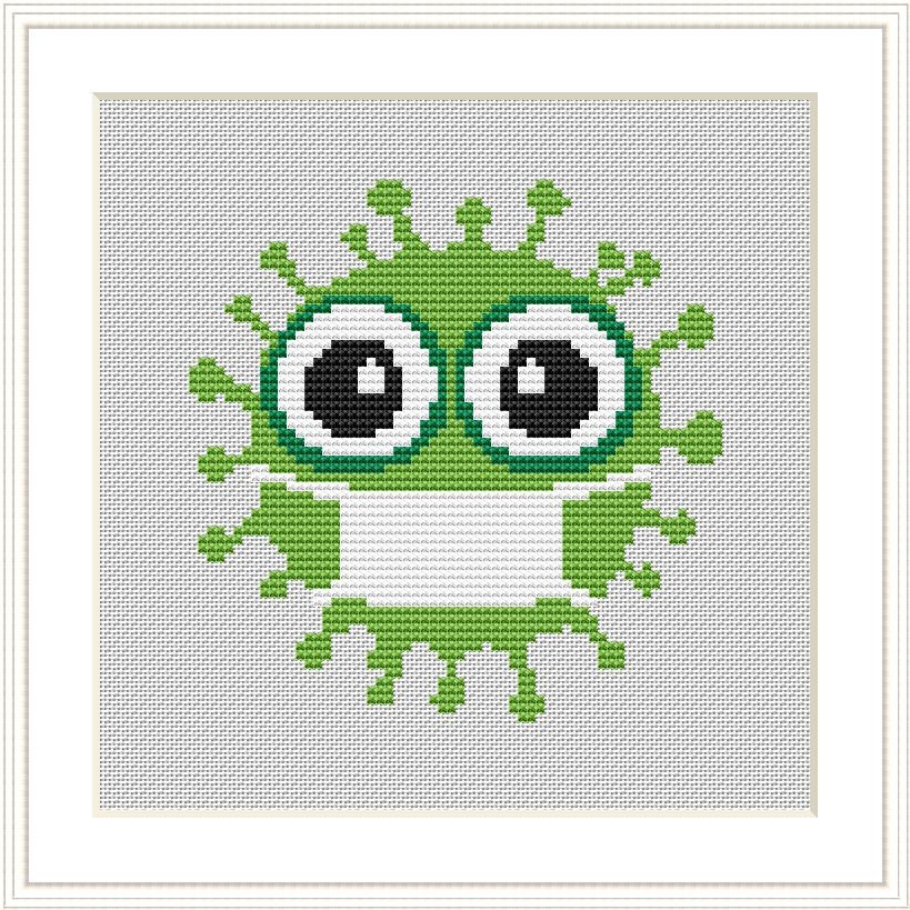 Virus Cross Stitch Pattern PDF, Begginer Cross Stitch, Cell Cross ...