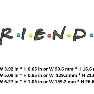 Friends Logo Name Machine Embroidery Design Friends Tv Show Machine ...