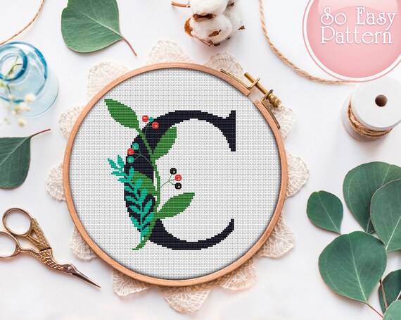 Cross Stitch Letters c Monogram Cross Stitching - Etsy