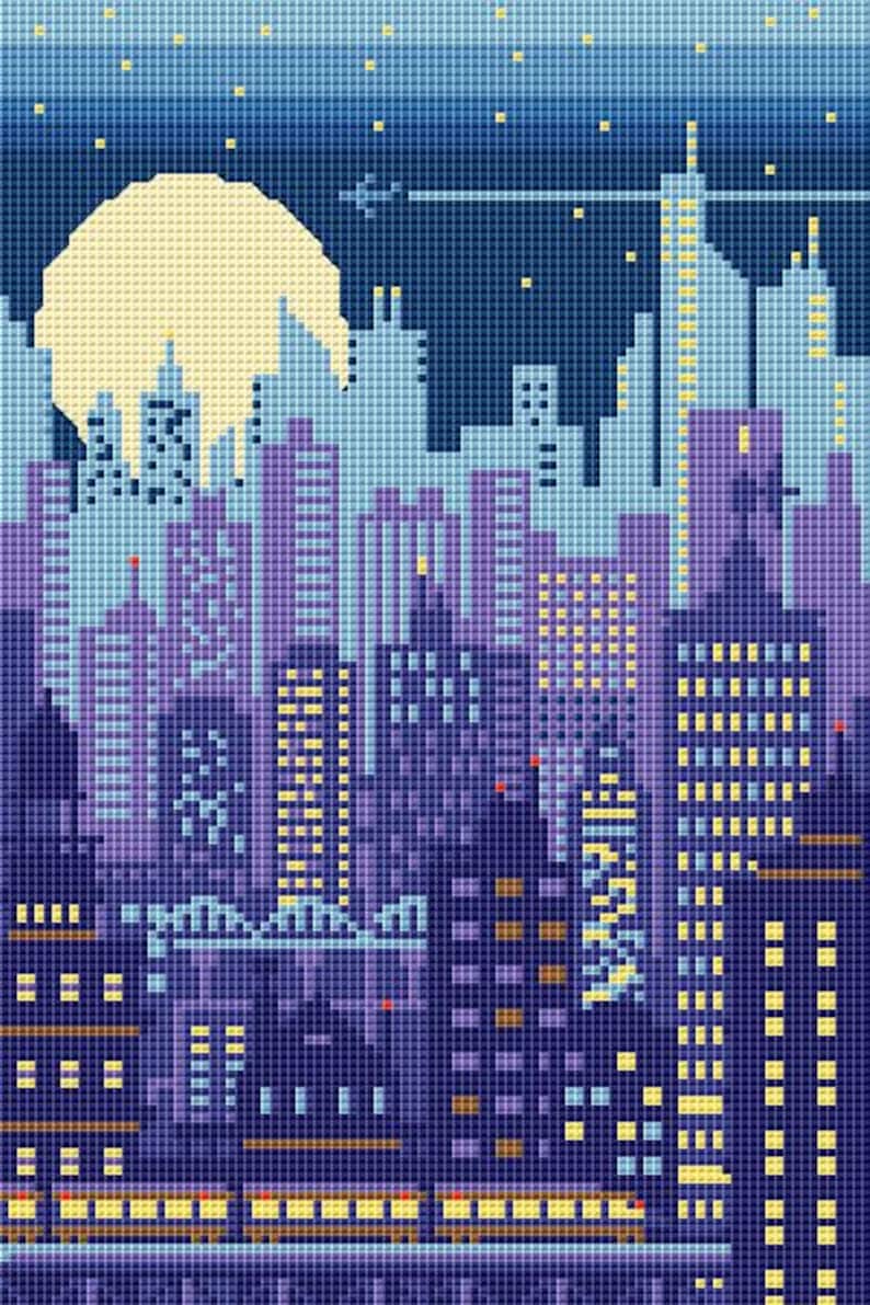 City Cross Stitch Pattern PDF Modern Cross Stitch Cross - Etsy UK