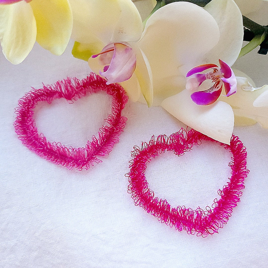 Heart Machine Embroidery Design, Fluffy Fringe Embroidery Heart in the ...