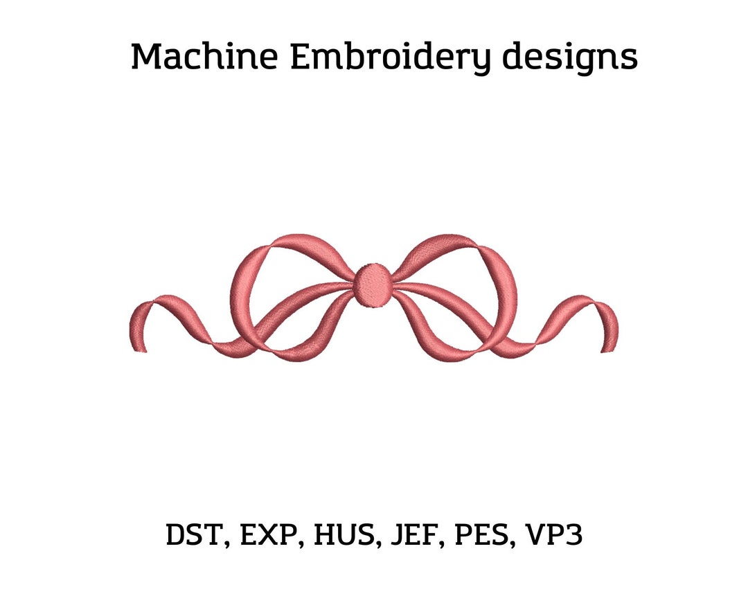 Satin Stitch Bow Embroidery Design, Bow Machine Embroidery, Mini Bow ...