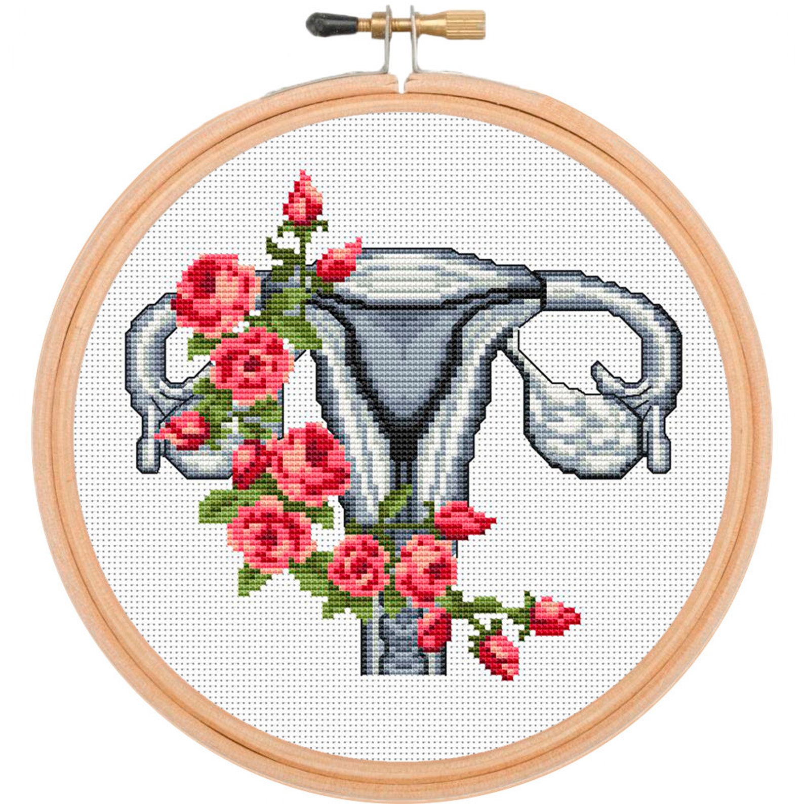 Uterus Cross Stitch Pattern Floral Anatomical Cross Stitch | Etsy