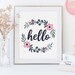 Hello Cross Stitch Pattern Pdf, Funny Text Cross Stitching, Floral ...