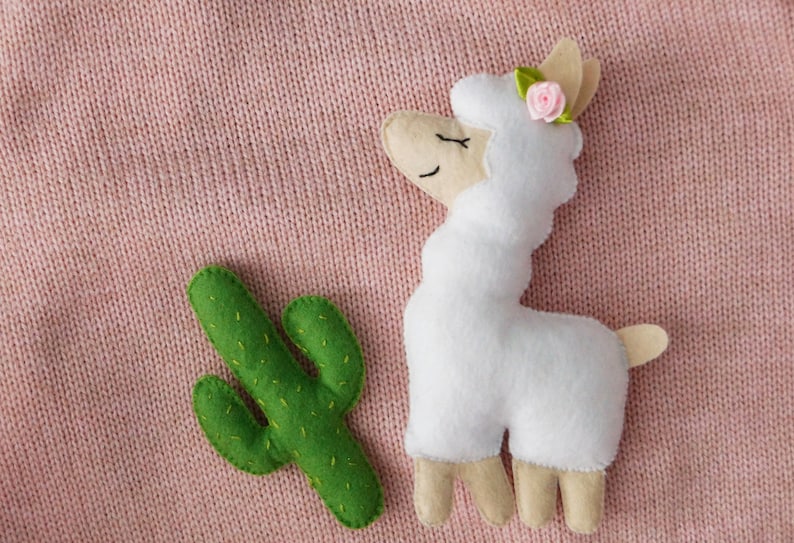 Lama Felt Pattern Baby Mobile Pattern Llama Decor Cactus | Etsy