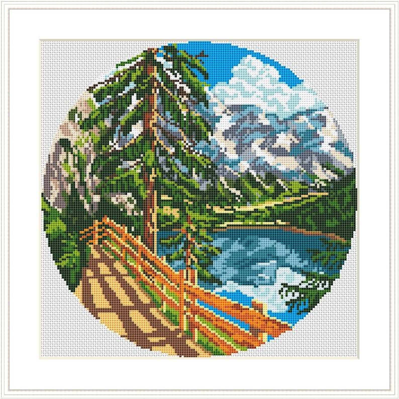 Nature Cross Stitch Pattern PDF Landscape Modern Cross Stitch | Etsy