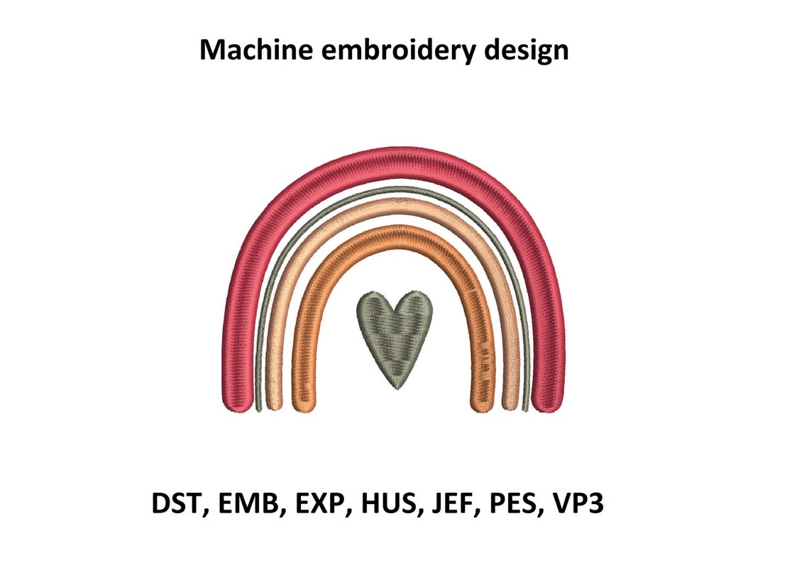 Boho Rainbow Embroidery Design Machine Embroidery Instant - Etsy