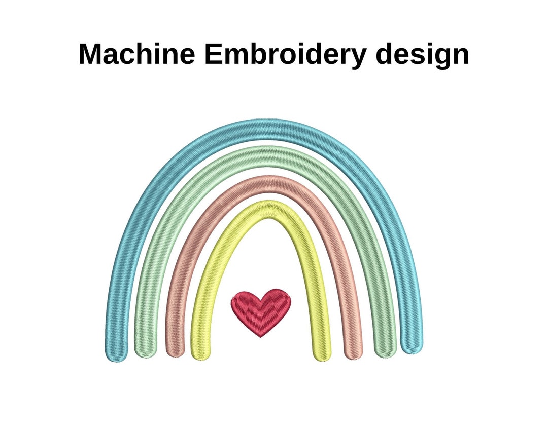 Rainbow Embroidery Design, Machine Embroidery Boho Rainbow, Baby ...
