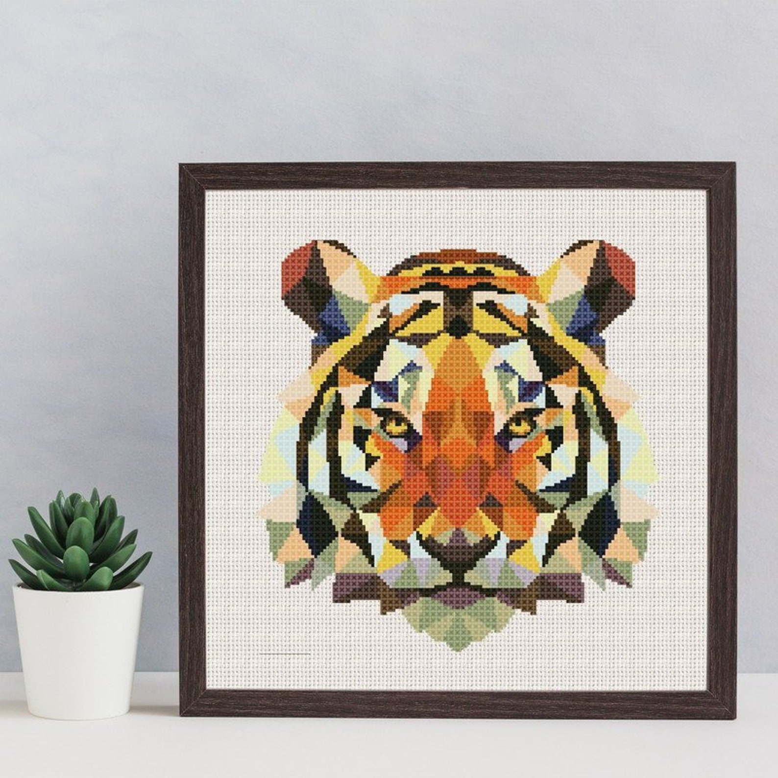 Tiger Cross Stitch Pattern Modern Cross Stitch Pattern PDF - Etsy