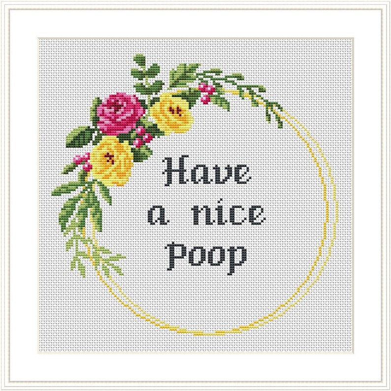 Have A Nice Poop Cross Stitch Pattern Subversive Cross Stitch | Etsy