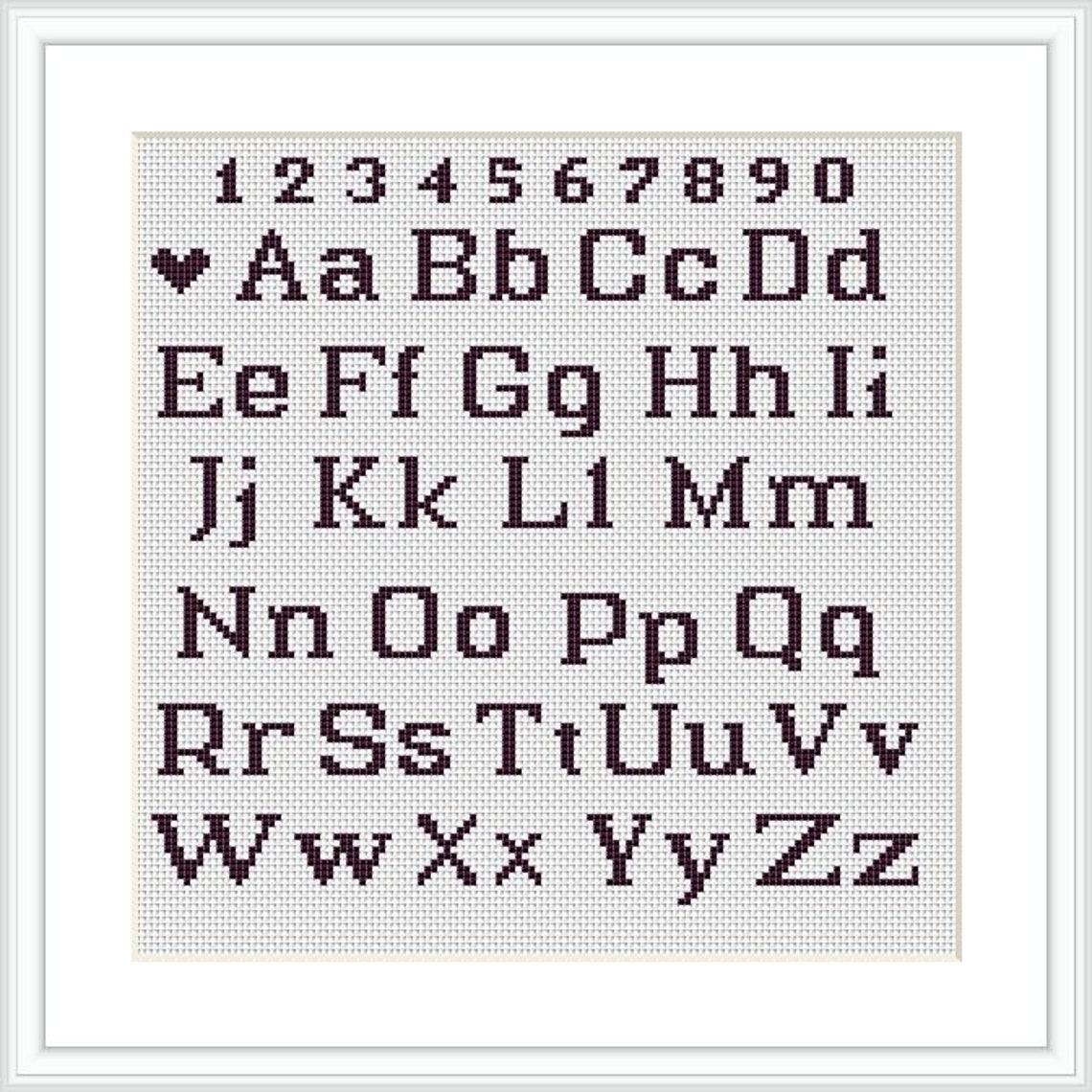 Cross Stitch Letters Pattern Cross Stitch Font Counted Cross - Etsy