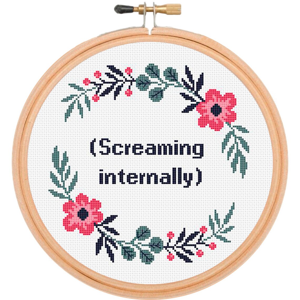 Screaming Internally Quote Cross Stitch Pattern Funny Text | Etsy