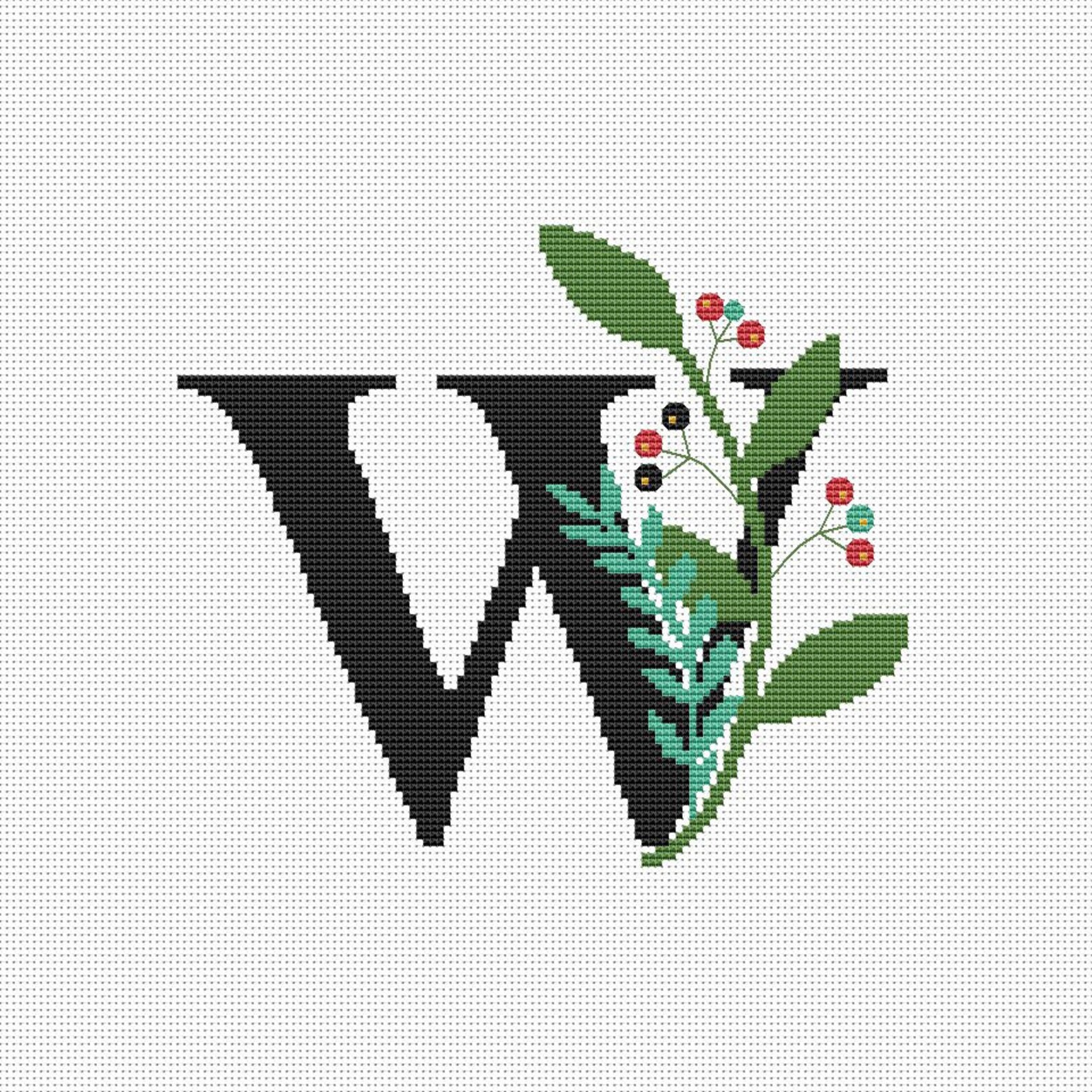 Cross Stitch Letters w Monogram Cross Stitching | Etsy