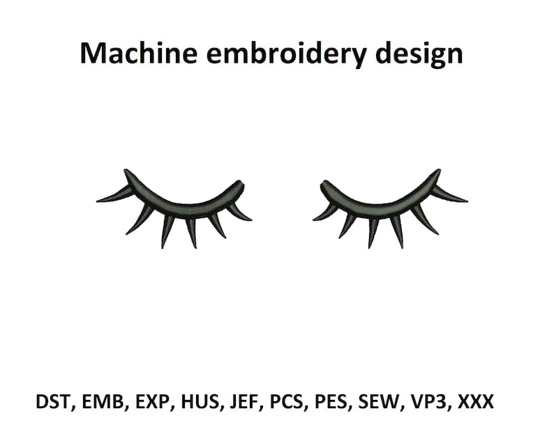 Eyelashes Embroidery Design Eyes With Lashes Machine Embroidery Designs ...