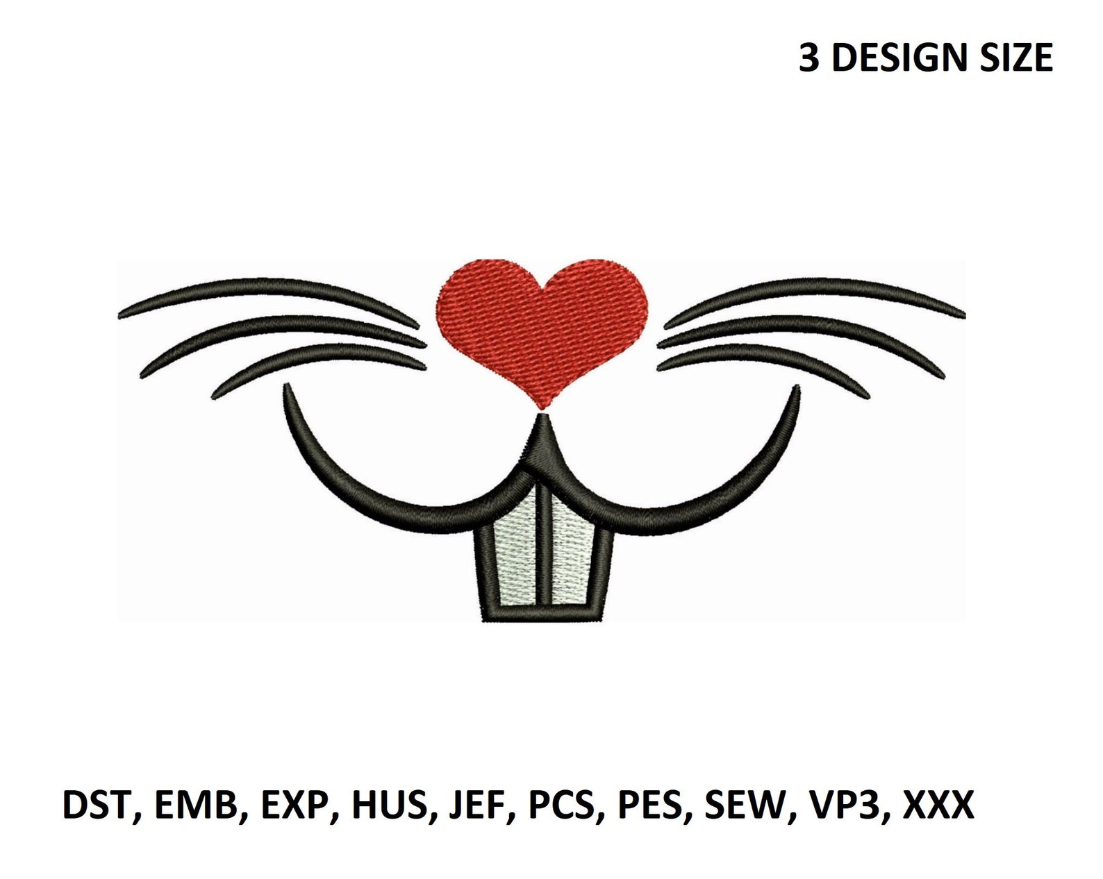 Face Mask Embroidery Design Bunny Nose Embroidery Design | Etsy