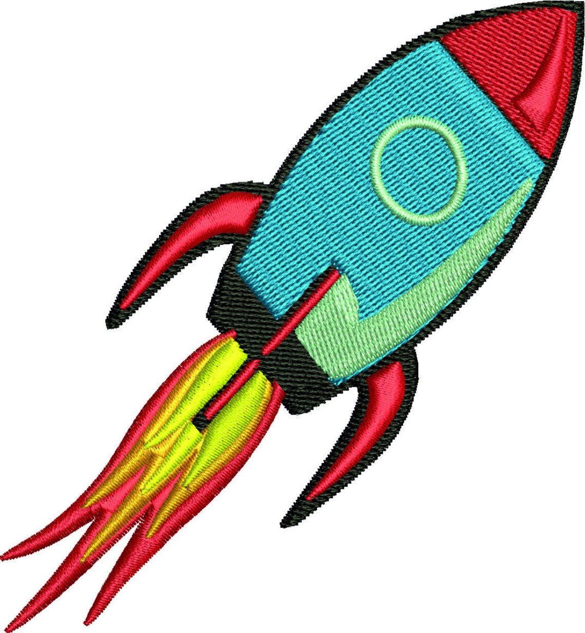 Rocket Ship Machine Embroidery Design Spaceship Machine Embroidery for ...