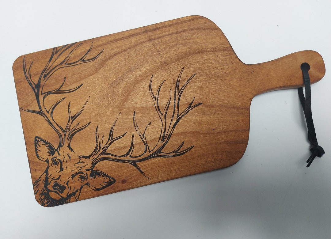 Large Stag Laser Engraved Acacia Wood Serving Boards - Etsy