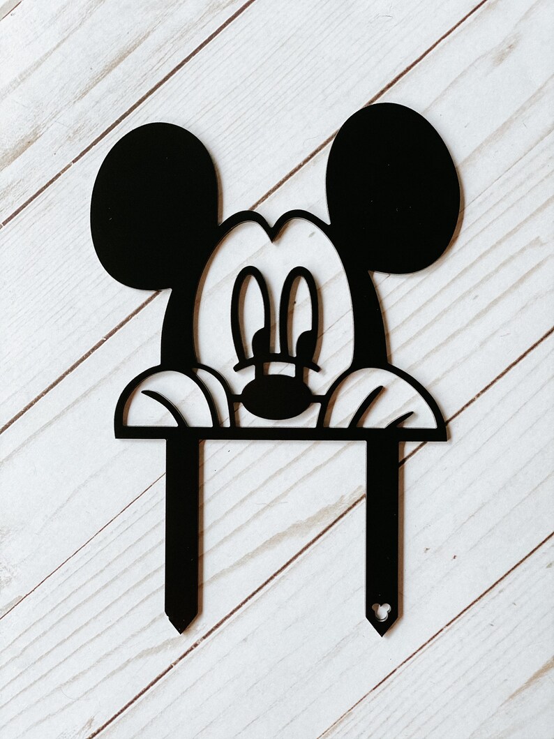 Peeking Mickey Mouse Garden Stake Yard Art Garden Decor - Etsy