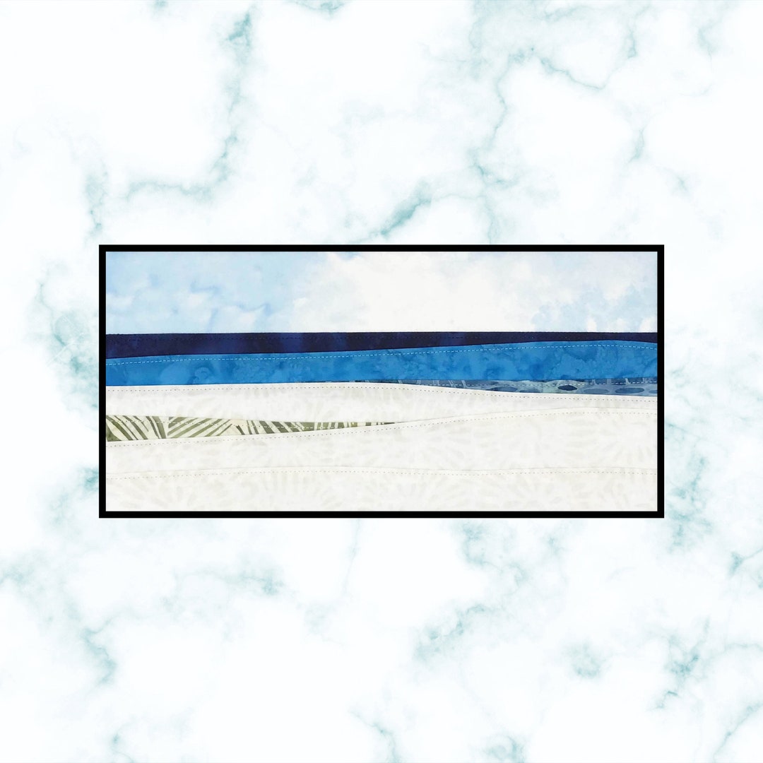 12 X 6 Art Quilt on Canvas Beach Quilt Fiber - Etsy