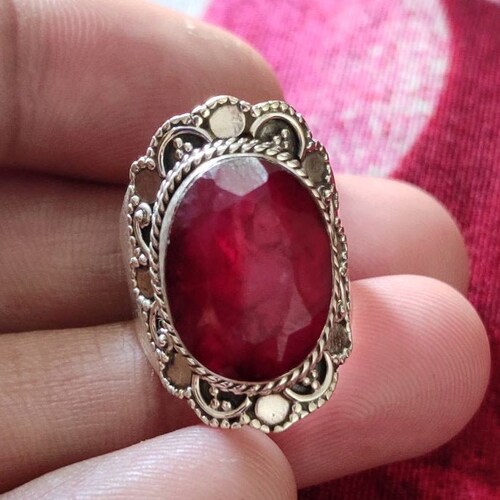 Ruby Ring Sterling Silver Dainty Ring July Birthstone Propose | Etsy
