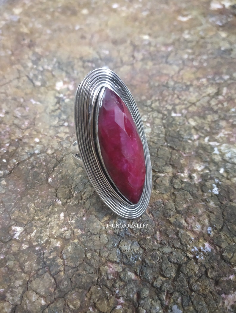 Buy Ruby Ring Sterling Silver Dainty Ring July Birthstone Promise ...