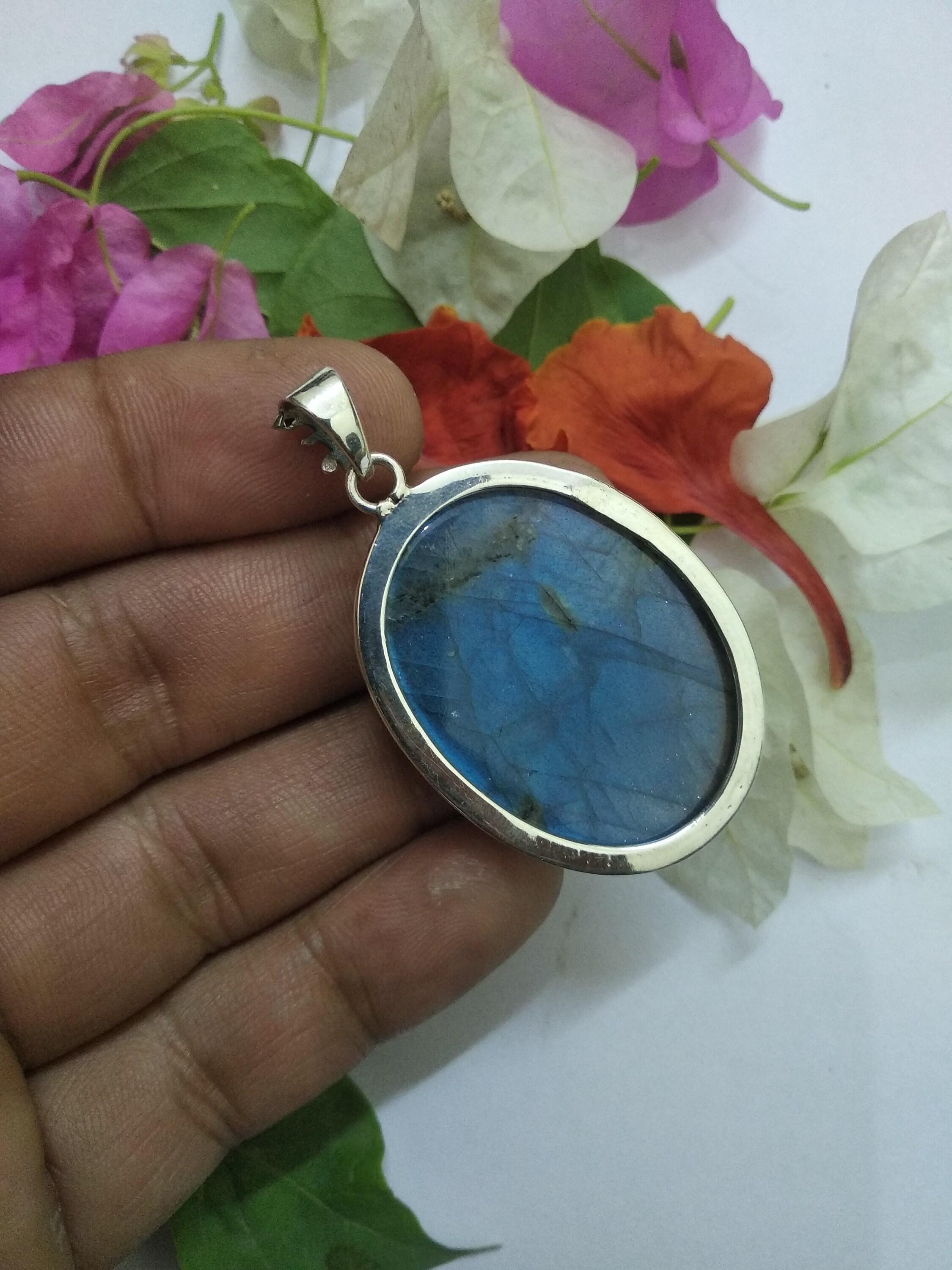 Labradorite Pendant Sterling Silver Pendant Large - Etsy India
