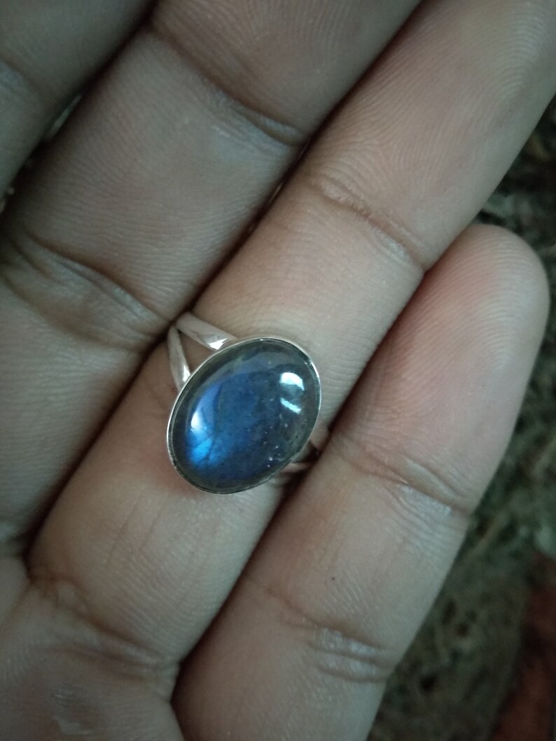 Labradorite Ring Sterling Silver Oval Stone Ring Wedding - Etsy