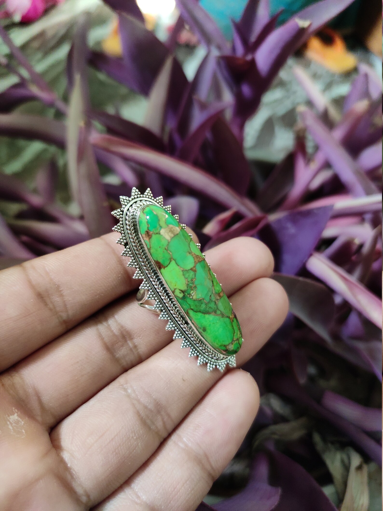 Buy Green Turquoise Ring Sterling Silver Trending Ring Vintage Online ...