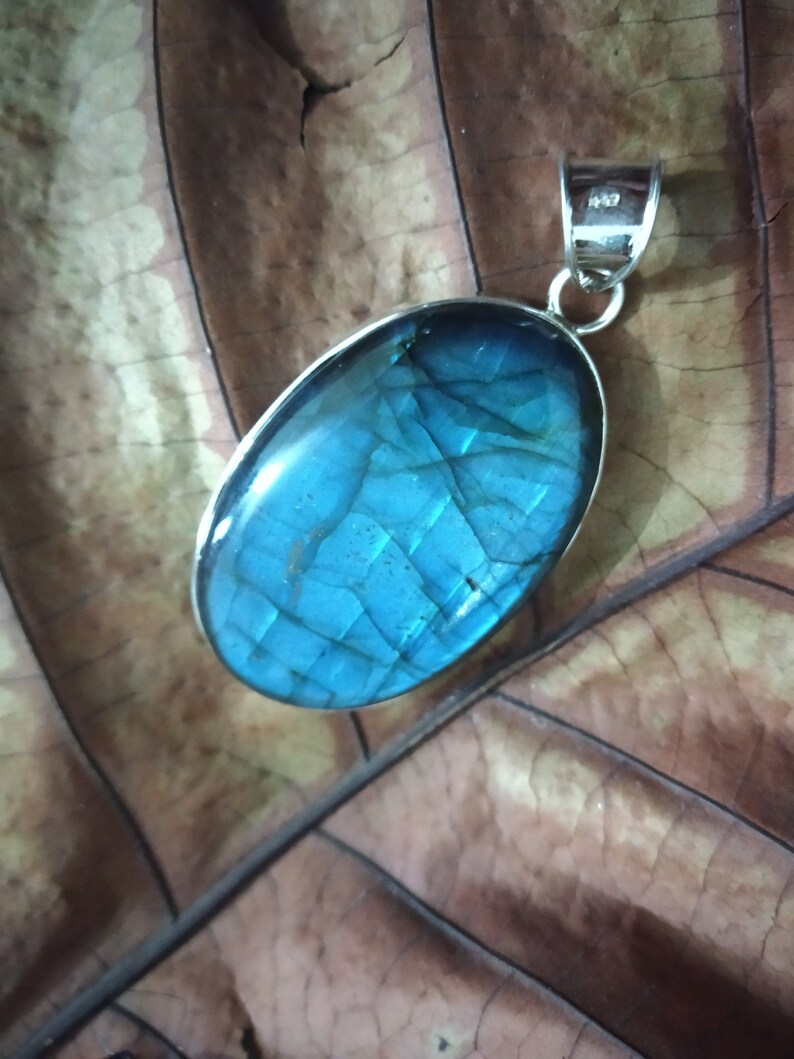 Labradorite Pendant Sterling Silver Pendant Large - Etsy