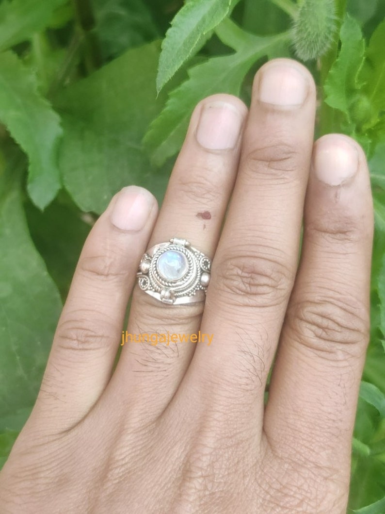 Buy Natural Moonstone Ring Sterling Silver Ring Healing Ring Online in ...