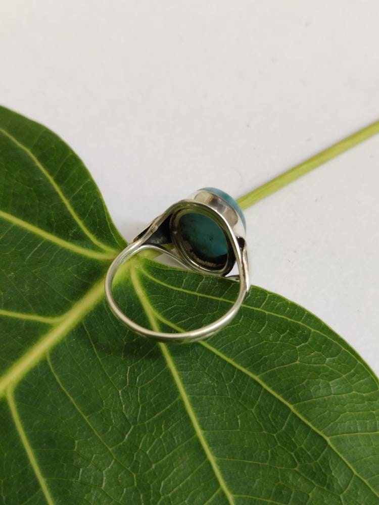 Natural Larimar Ring Sterling Silver Dominican Republican Larimar Ring ...