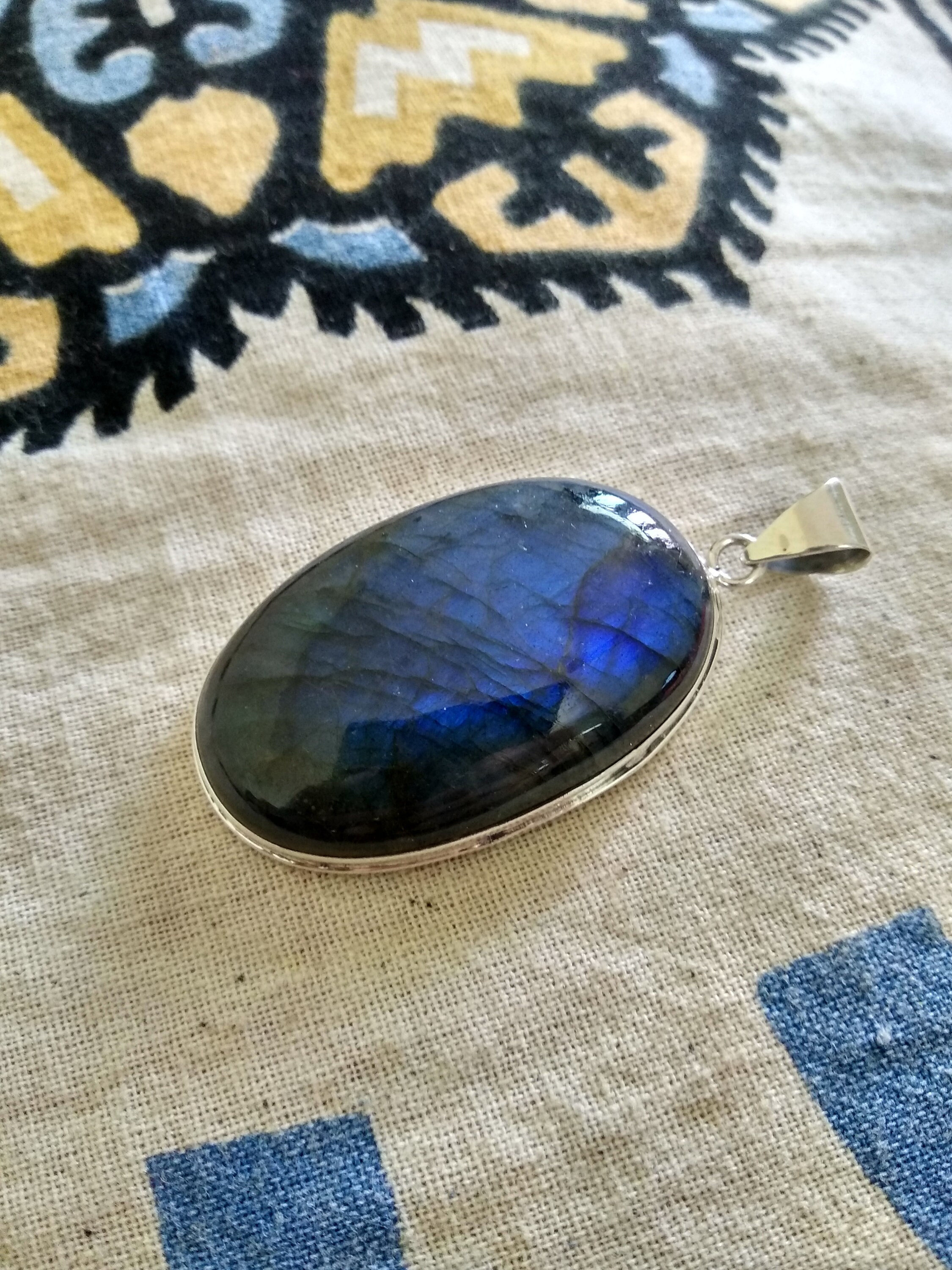 Buy Natural Labradorite Pendant Sterling Silver Pendant Statement ...