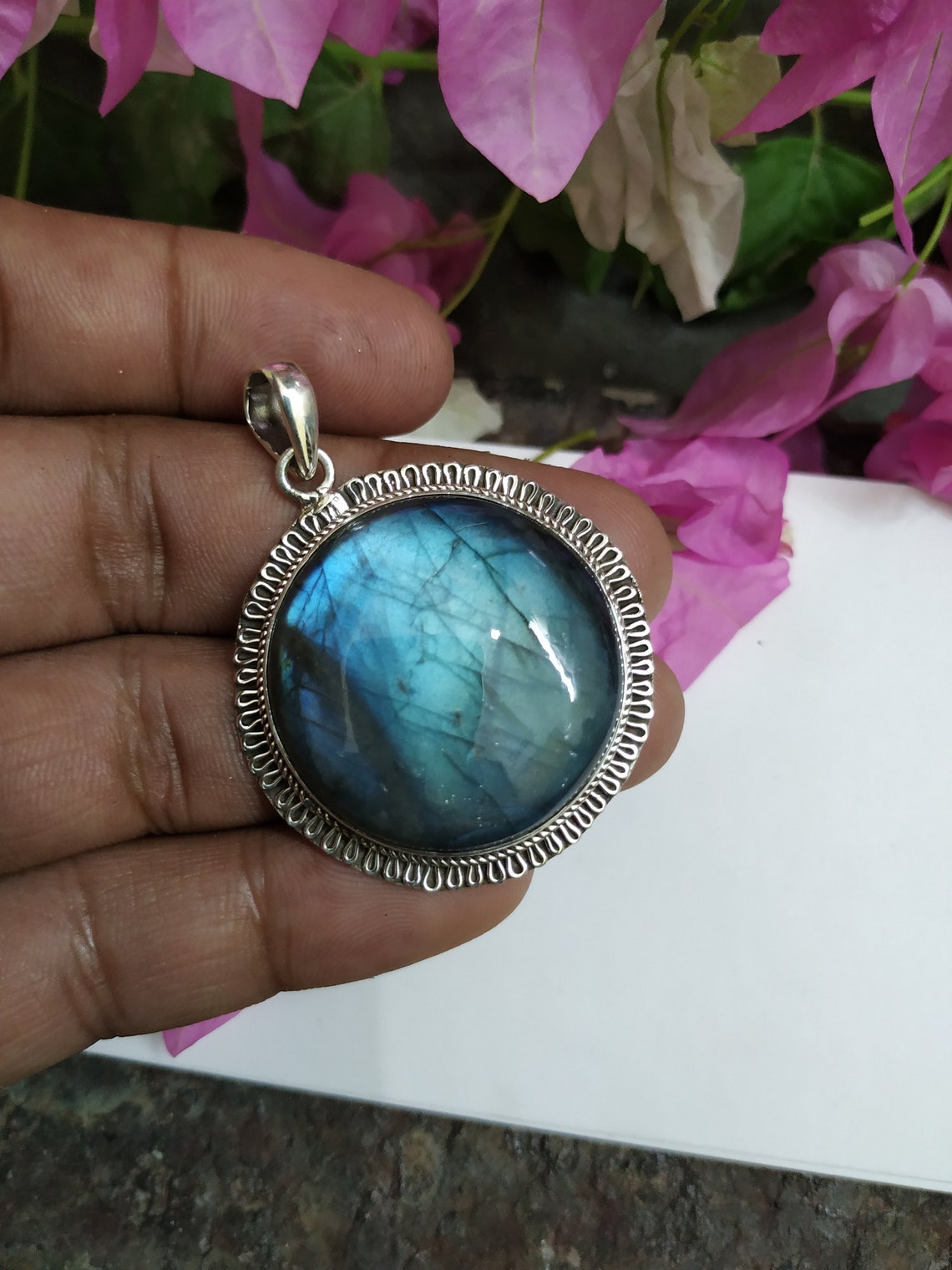 Labradorite Pendant 92.5% Silver Pendant Statement Pendant - Etsy