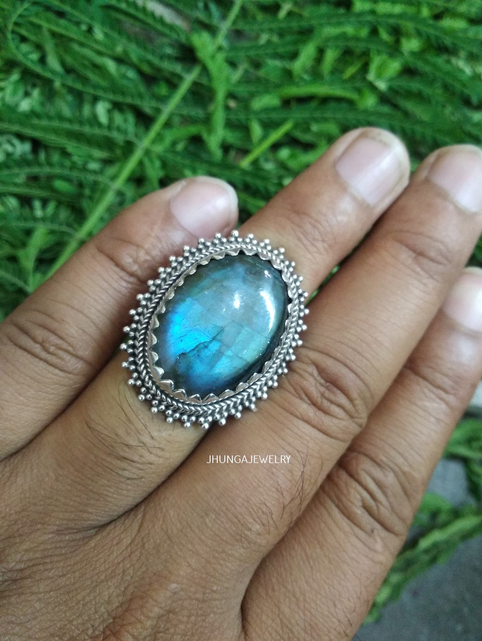 Blue Labradorite Ring 925 Silver Blue Flash Ring - Etsy India