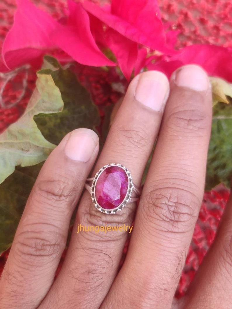 Ruby Ring Sterling Silver Dainty Ring July Birthstone Propose | Etsy