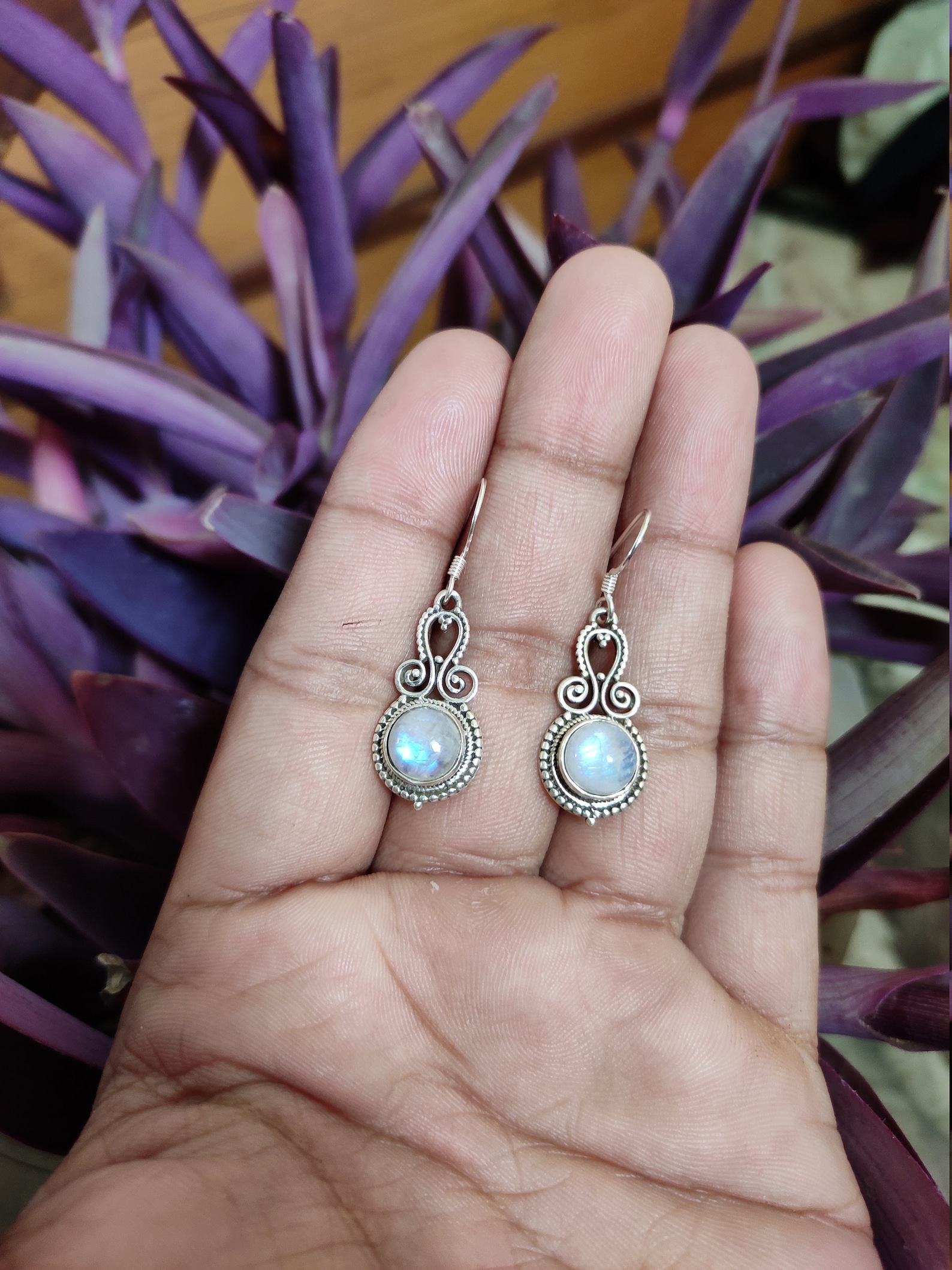 Moonstone Earrings 925 Silver Earring Inspirational Earring - Etsy