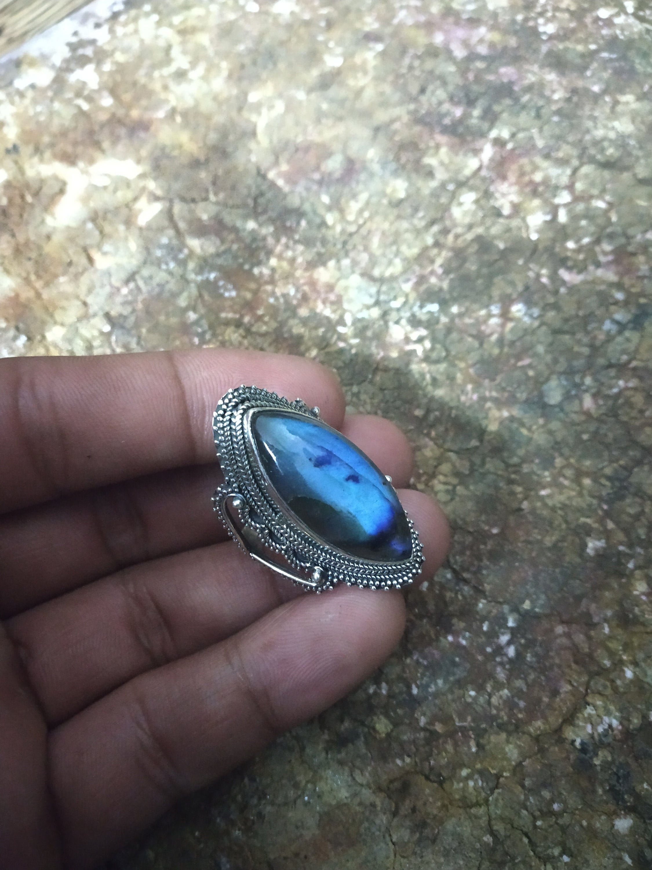 Labradorite Ring Handmade Sterling Silver Ring Blue Fire | Etsy