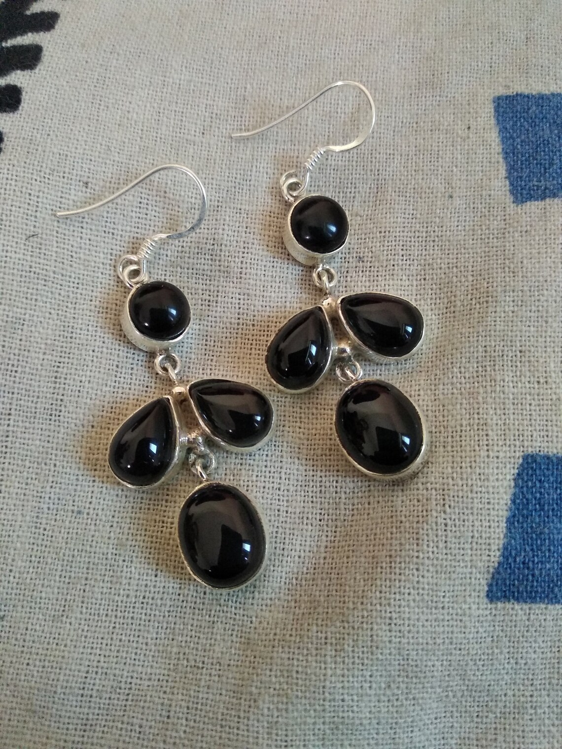 Black Onyx Earring Sterling Silver Statement Earring Bridal | Etsy