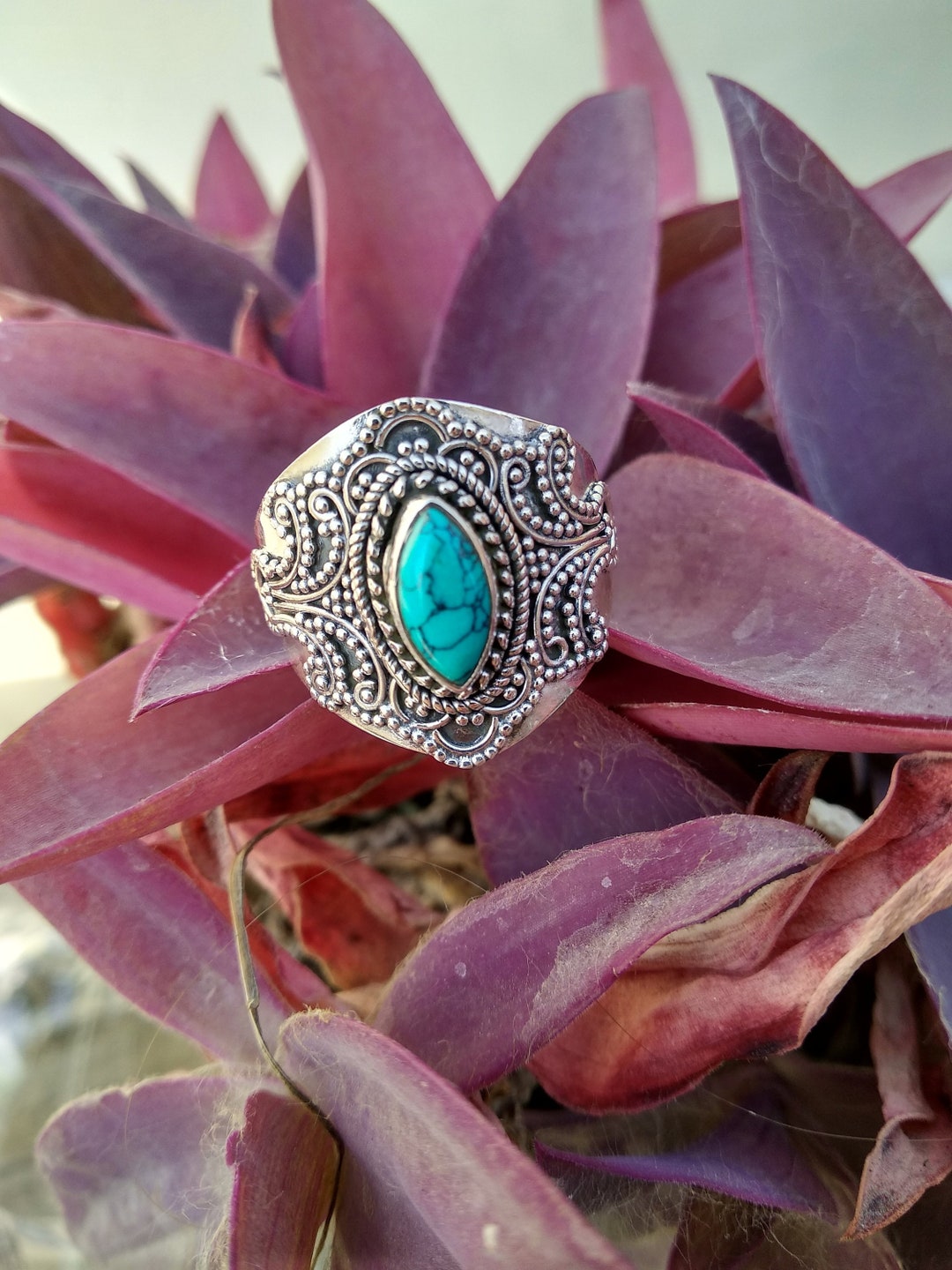 Anillo turquesa, Anillo de plata 925, Anillo exclusivo, Anillo de ...