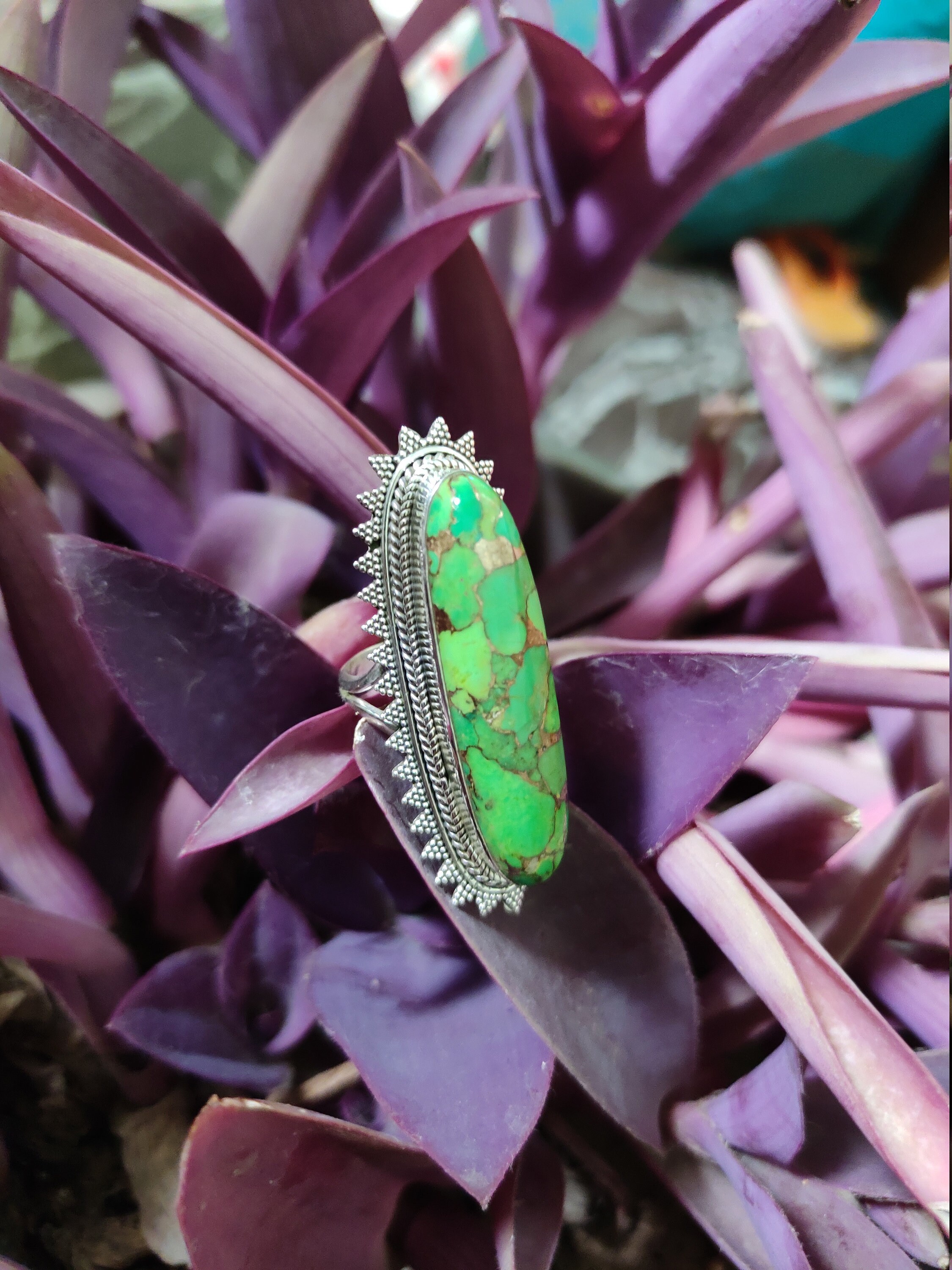 Buy Green Turquoise Ring Sterling Silver Trending Ring Vintage Online ...